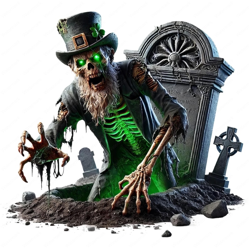 Creepy Leprechaun Clipart: Horror St. Patrick's PNG Bundle (digital ...