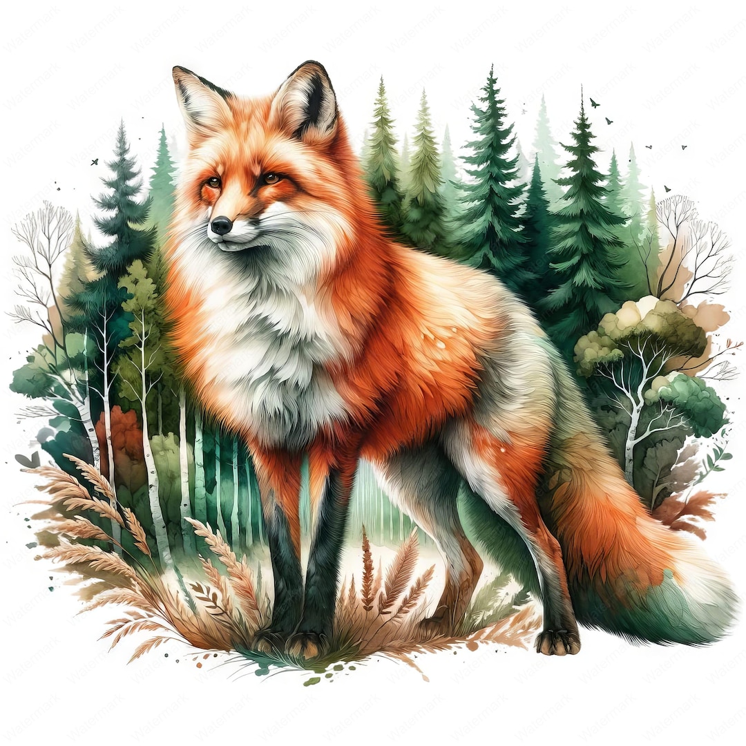 Forest Fox Clipart | Whimsical Fox Clipart Bundle | 10 High-quality ...