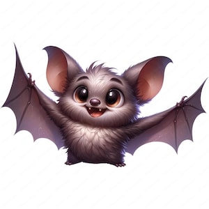 Cute Bat Clipart | Adorable Children's Book Bat Clipart Bundle | 10 ...