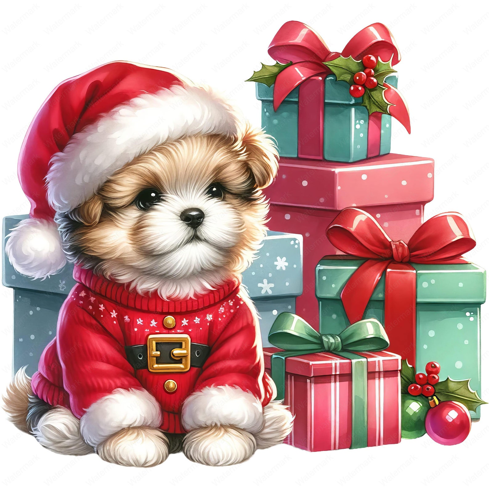 Christmas Dog Clipart: Festive Holiday Designs (digital Download) - Etsy