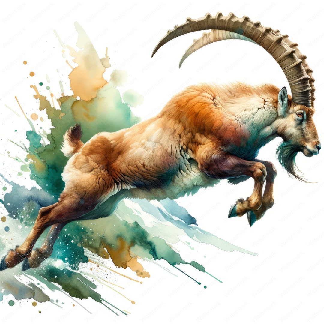Steinbock Clipart Clipart-Bundle 10 hochwertige Bilder Wandkunst ...