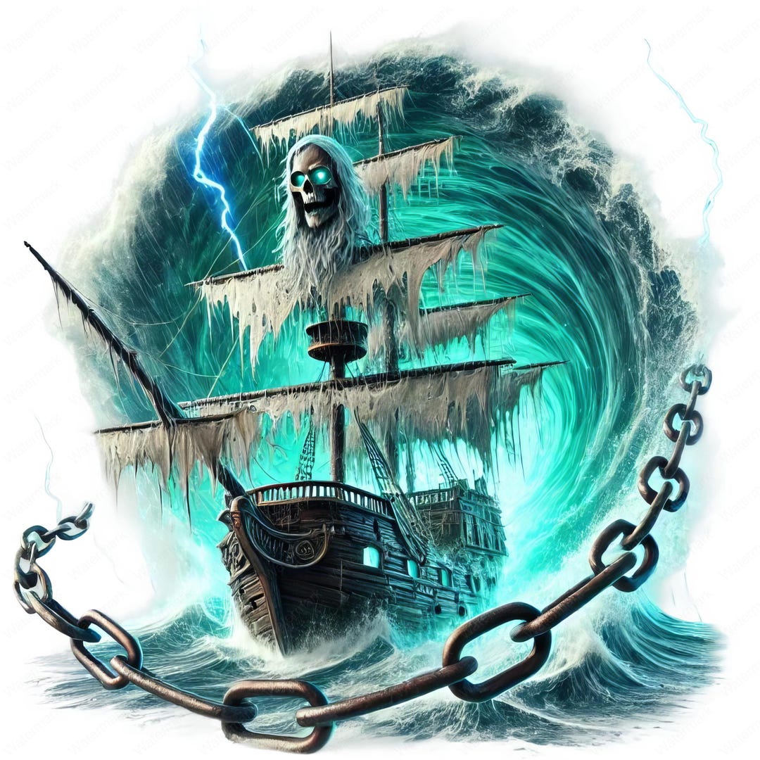 Haunted Ghost Ship Clipart: Dark Fantasy PNG Bundle (commercial Use) - Etsy