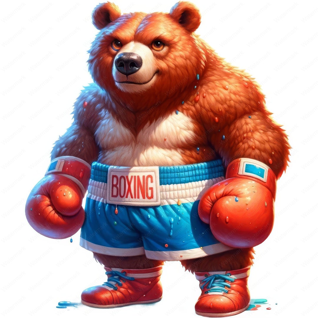 Boxing Bear Clipart | Mighty Boxing Bear Clipart Bundle | 10 High ...