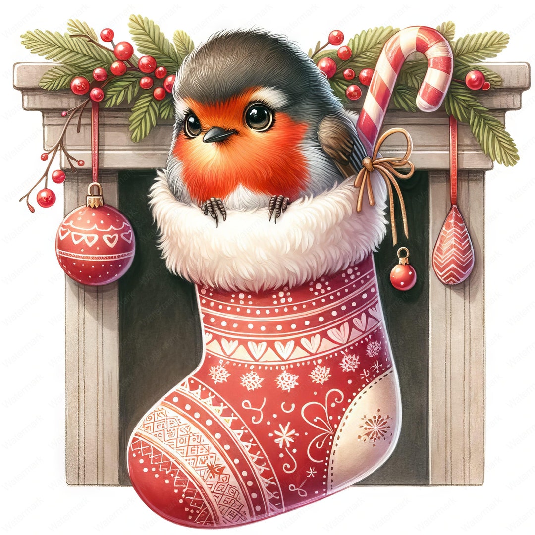 Christmas Robin Clipart Clipart Bundle 10 High-quality Images Holiday ...