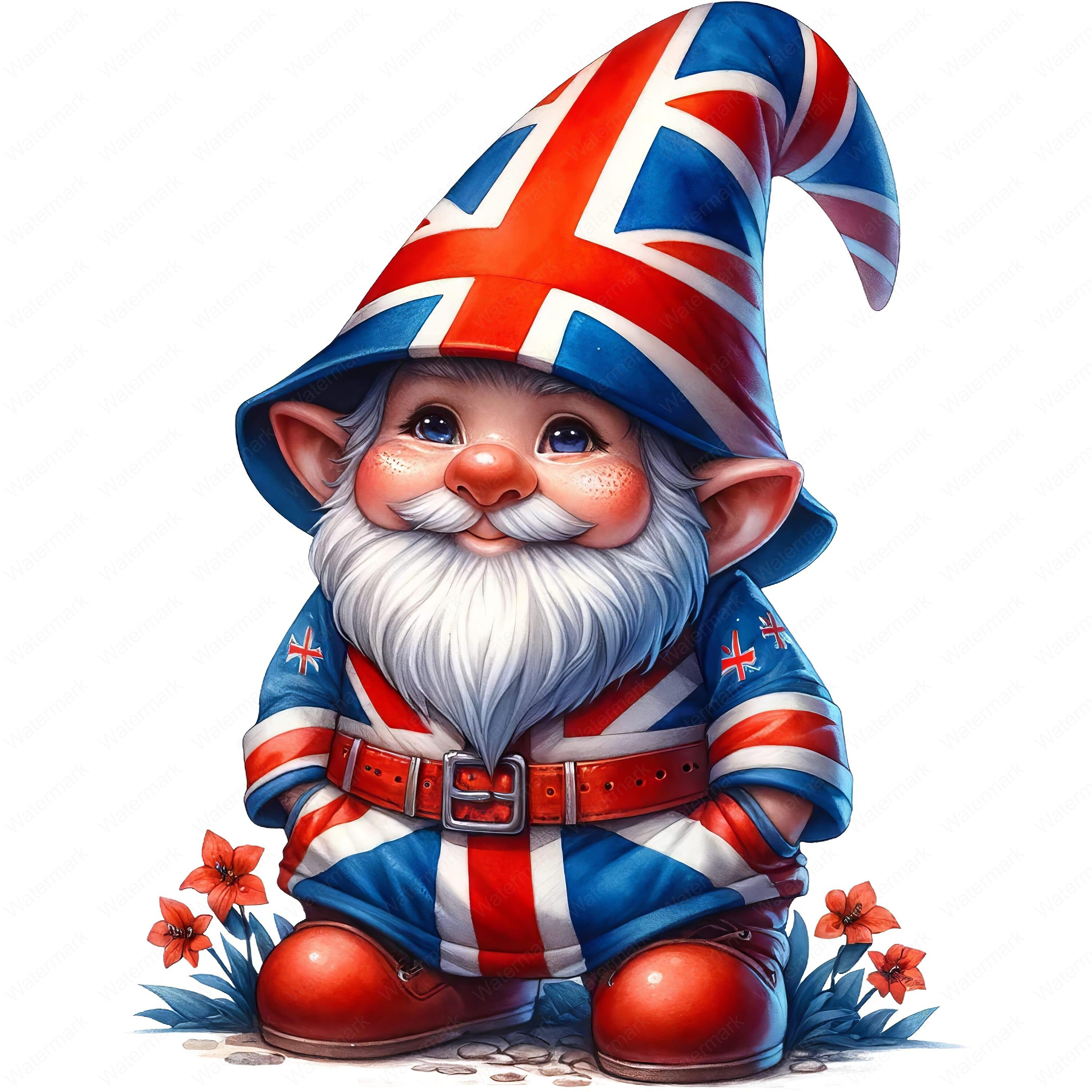Union Jack Gnome Clipart Bundle: British Patriotic Designs (digital ...