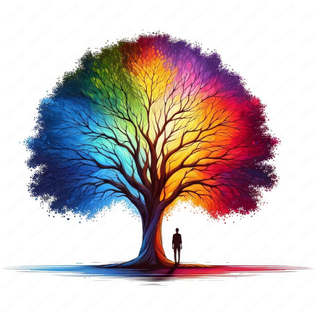 Rainbow Tree Clipart | Colorful Tree Clipart Bundle | 10 High-quality ...