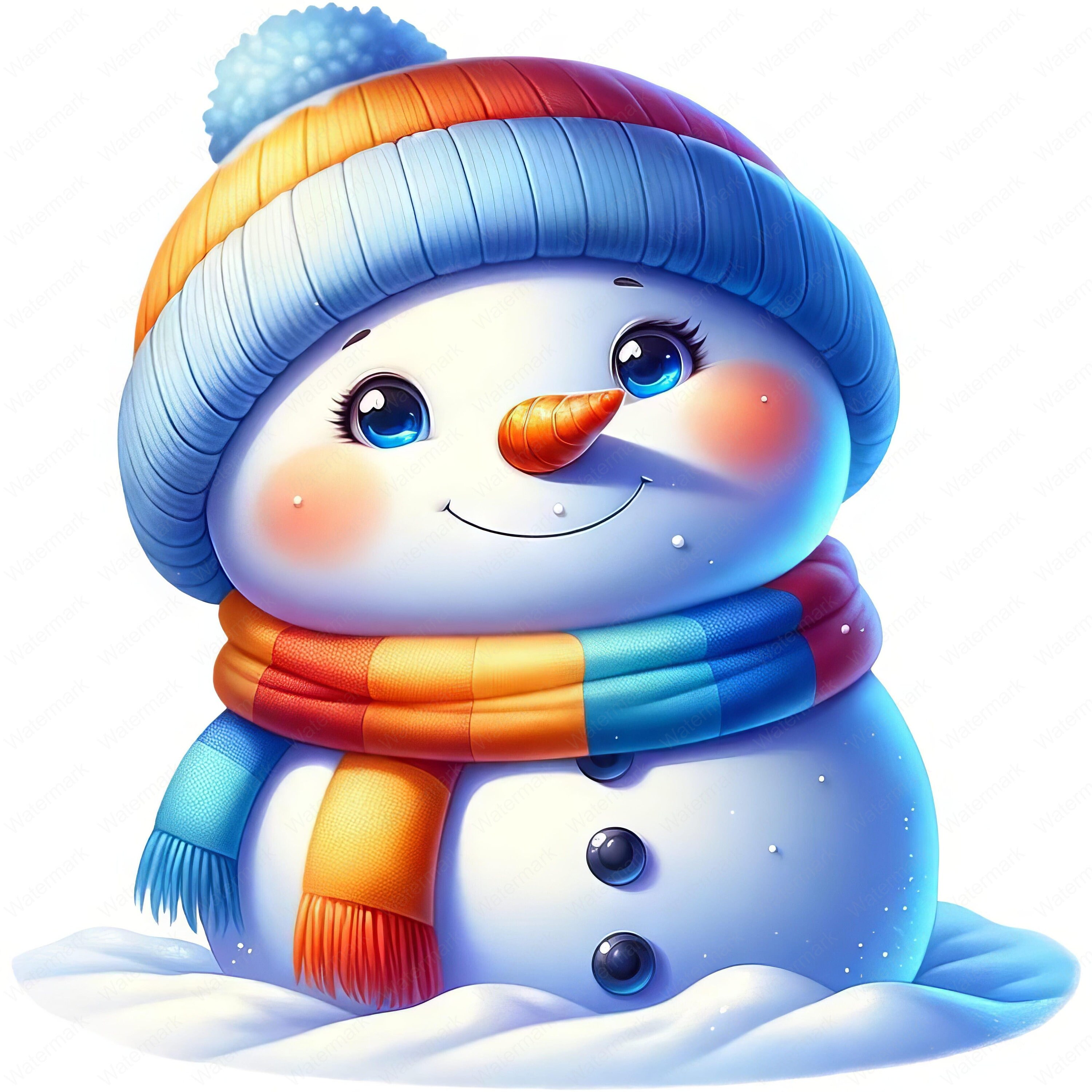 Cute Snowman Clipart Bundle | Winter Art Printables (commercial Use) - Etsy