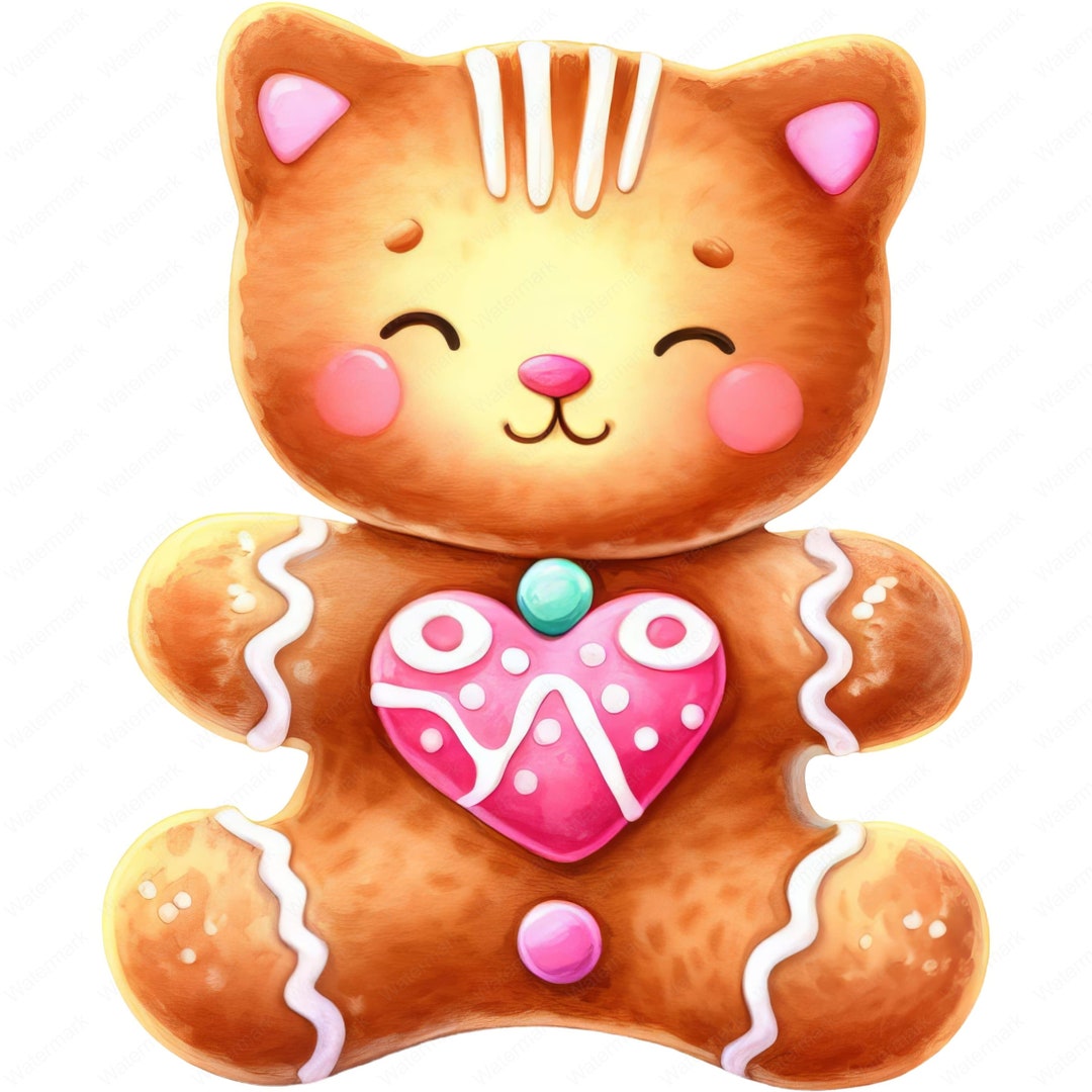 Gingerbread Kitten Clipart | Adorable Gingerbread Clipart Bundle | 10 ...