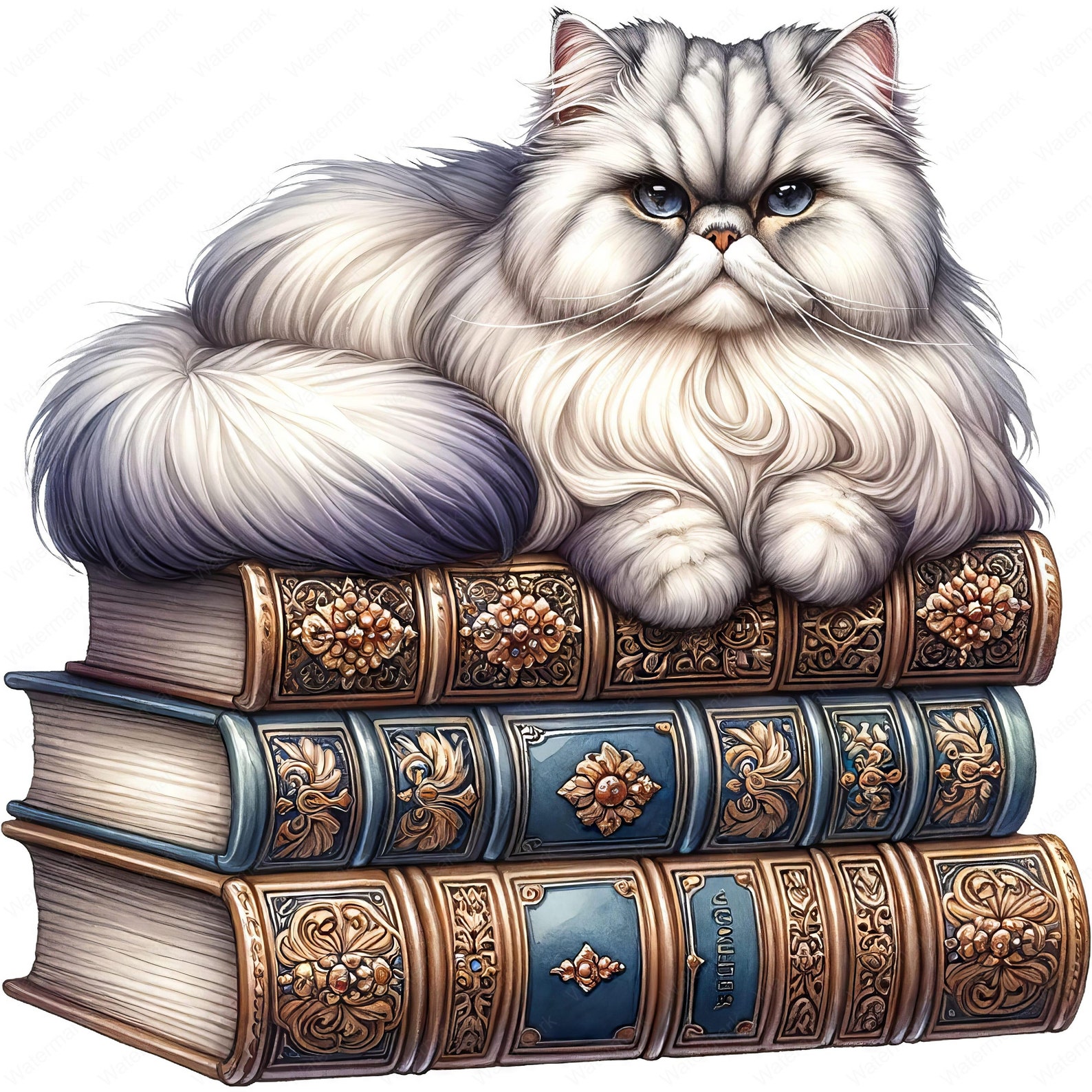 Library Cat Clipart | 10 High-quality Designs | Bookworm Cat ...