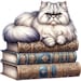 Library Cat Clipart 10 High-quality Images Bookworm Cat Illustrations ...
