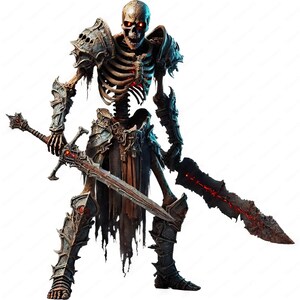 Dark Skeleton Warrior Clipart Bundle: Fantasy Art Designs (digital ...