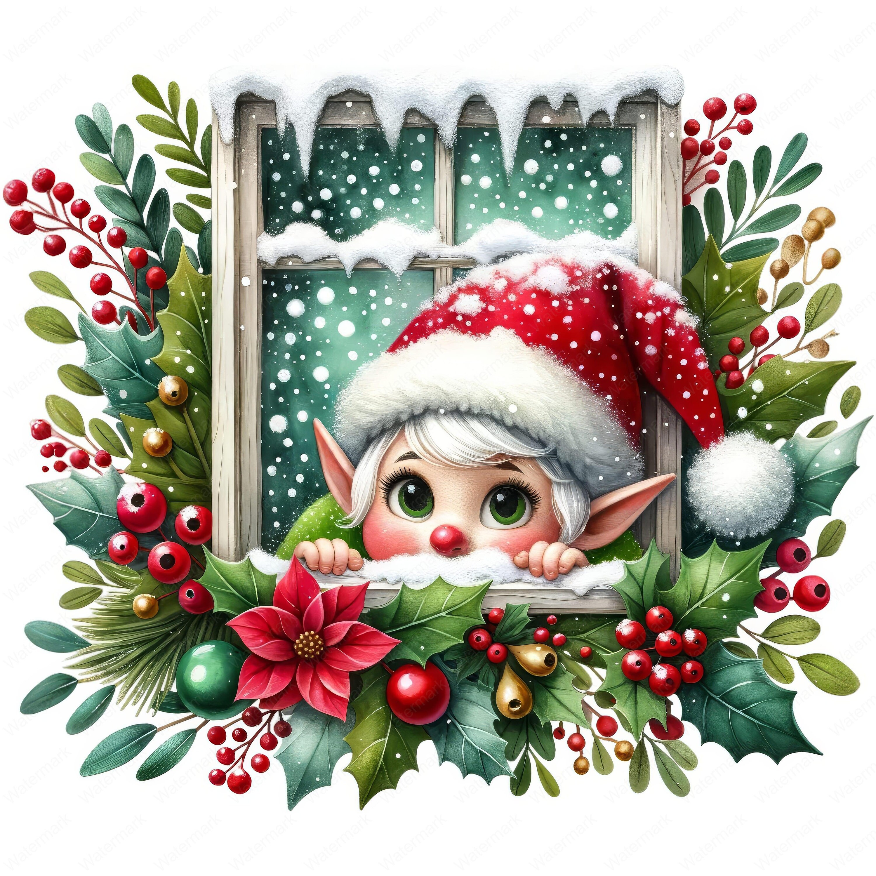 Christmas Elf Clipart Bundle: Whimsical Holiday Designs (digital ...