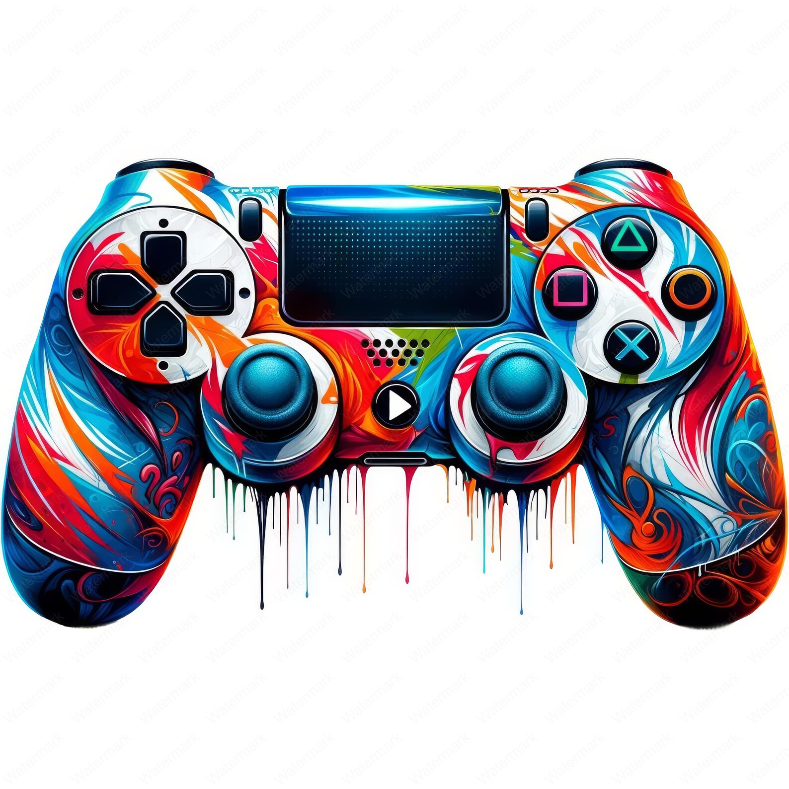 Colorful Gaming Controller Clipart | High-quality PNG JPG (digital ...
