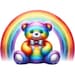 Rainbow Teddy Bear Clipart 10 High-quality Images Colorful Bear ...