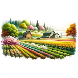 Spring Farm Clipart | Lively Spring Farm Clipart Bundle | 10 High ...