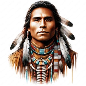 Native American Warrior Clipart: Tribal Art Designs (digital Download ...