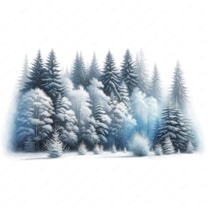 Winter Forest Clipart | Mystical Winter Forest Clipart Bundle | 10 High ...
