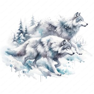 Wolf Pack in Snow Clipart | Majestic Wolf Pack Clipart Bundle | 10 High ...
