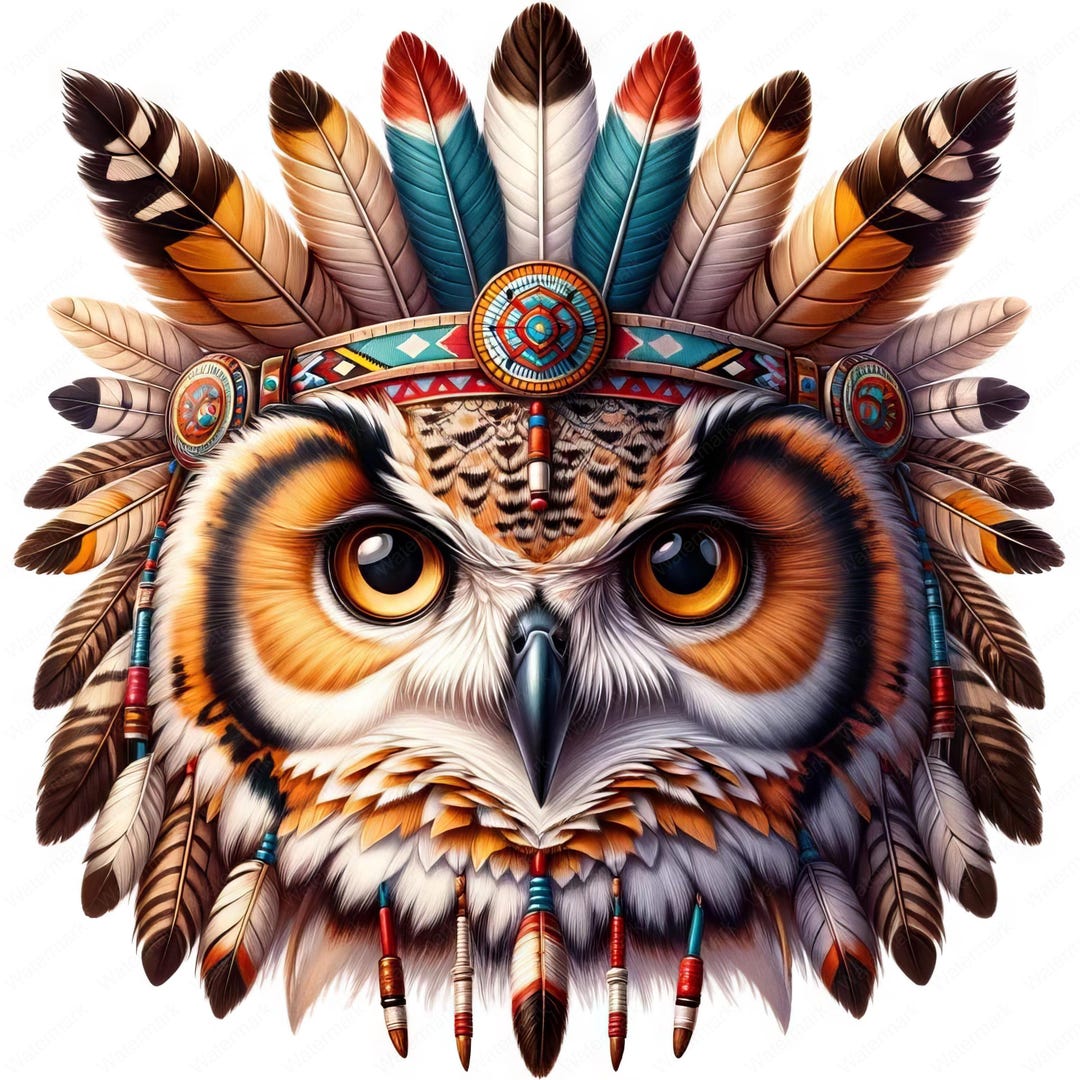 Native American Owl Clipart: Indigenous Art Designs (digital Download ...