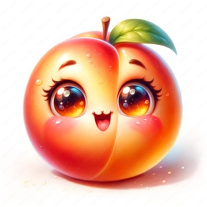Cute Peach Clipart Sweet Cute Peach Clipart Bundle 10 High-quality ...