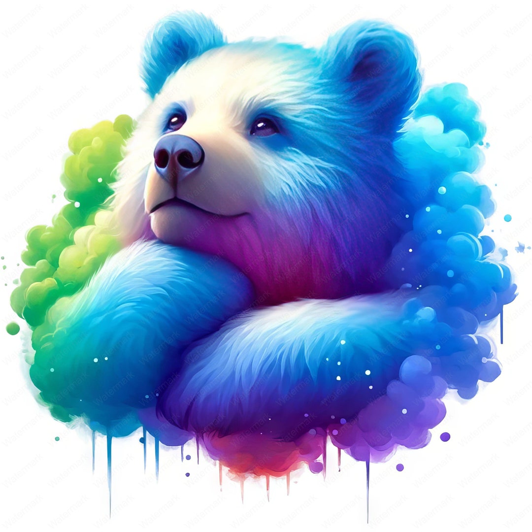 Colorful Bear Clipart Vibrant Bear Clipart Bundle 10 High-quality ...