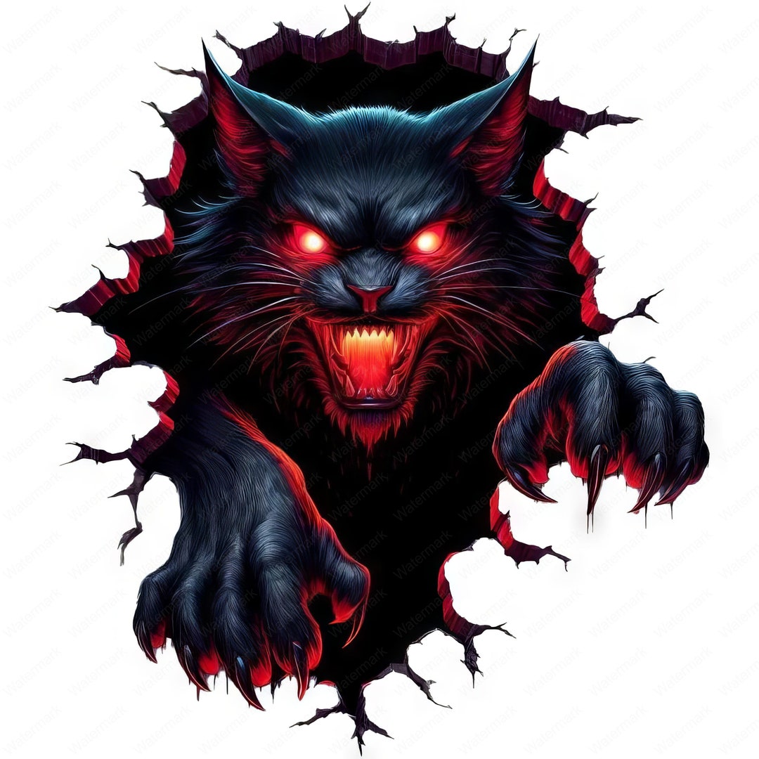 Demon Cat Clipart | Sinister Demon Cat Clipart Bundle | 10 High-quality ...