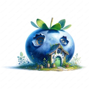 Blueberry House Clipart: Fantasy Art Printables (digital Download) - Etsy