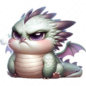 Grumpy Dragon Clipart Bundle: Fantasy Art Printables (digital Download ...