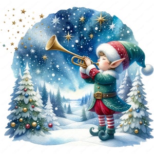 Christmas Elf Clipart Bundle: Holiday Art, Commercial Use (digital ...