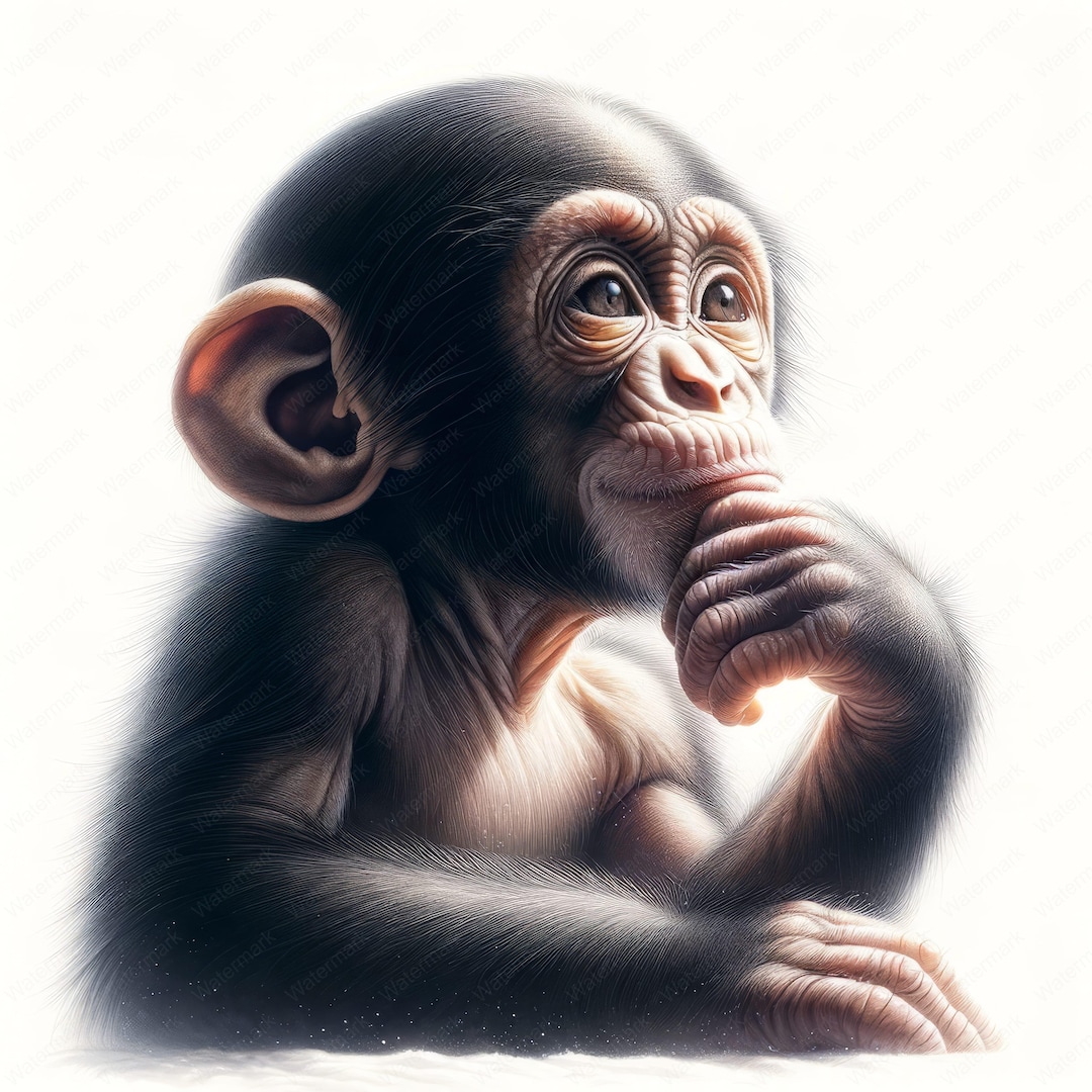 Baby Chimp Clipart Charming Baby Chimp Clipart Bundle 10 High-quality ...