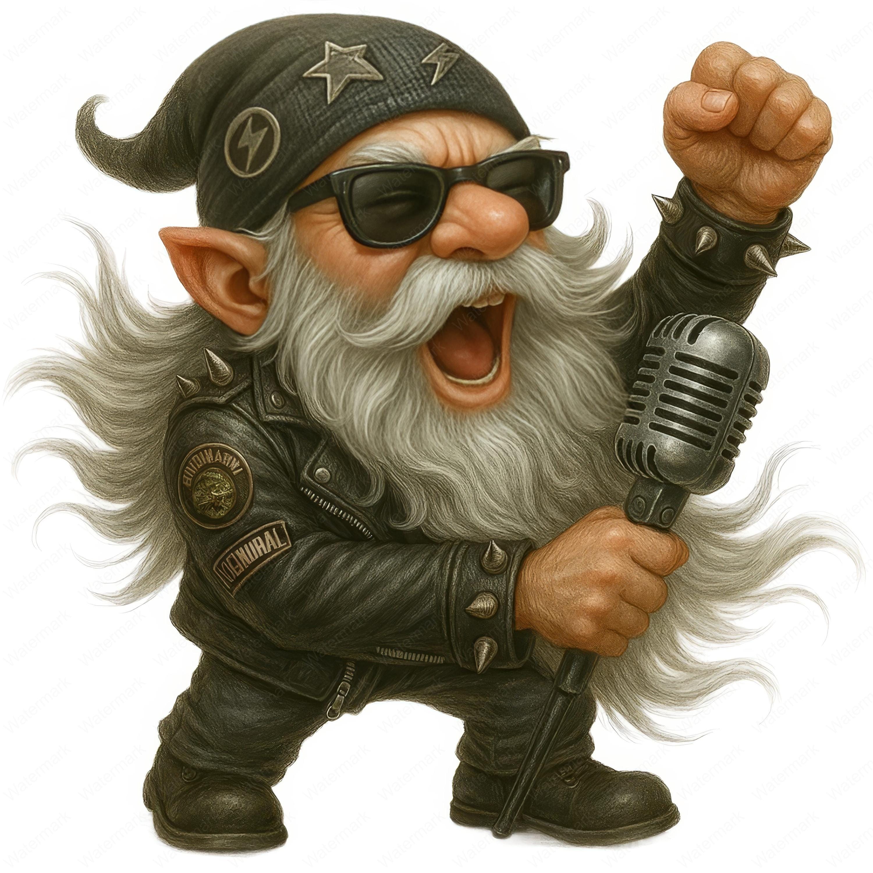Rock Gnome Singer Clipart: Sublimation Designs (PNG, JPG, Digital ...