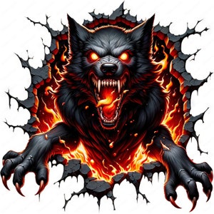 Terrifying Hellhound Clipart Bundle: Dark Fantasy Art (digital Download ...