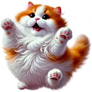 Fluffy Cat Clipart Adorable Fluffy Cat Clipart Bundle 10 High-quality ...