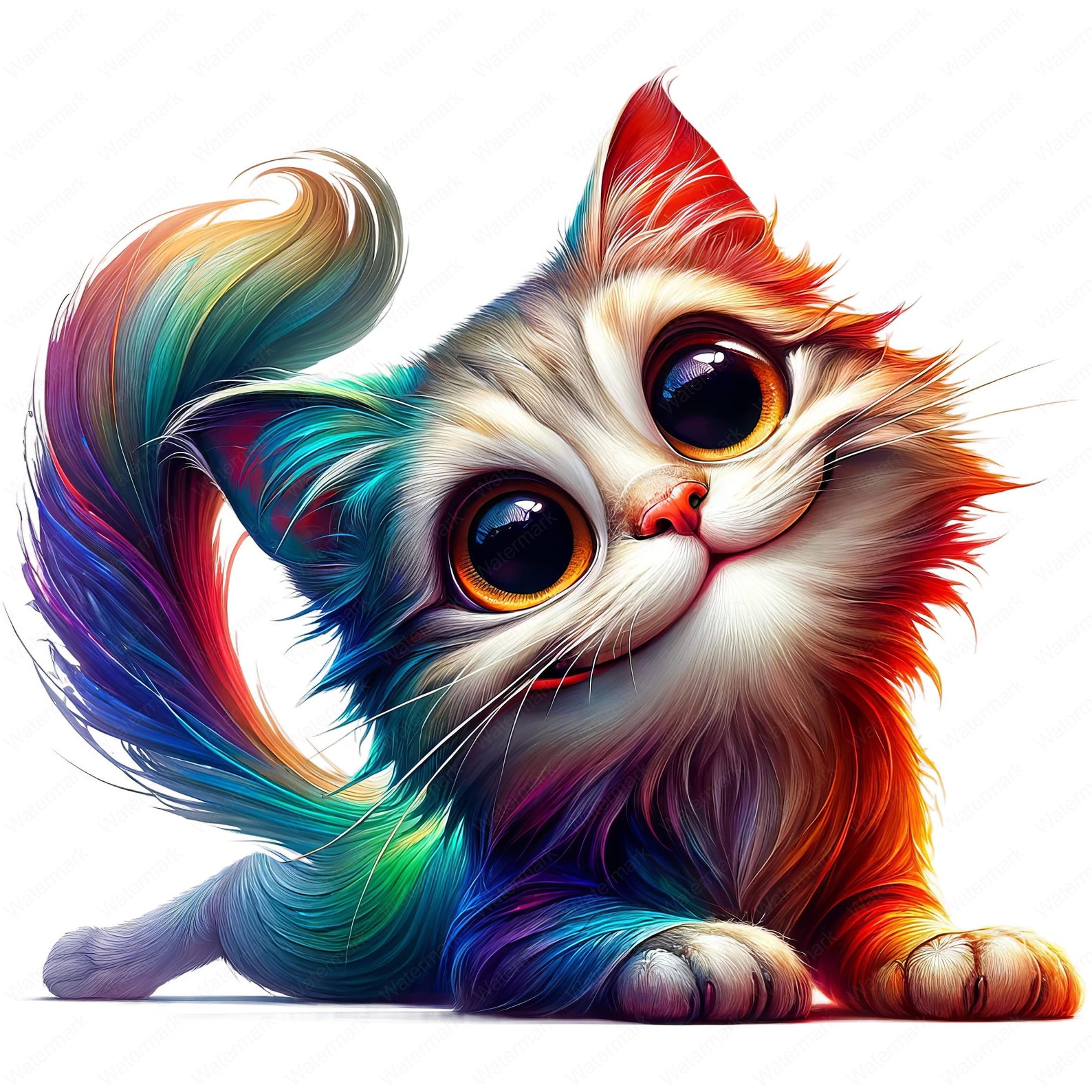 Funny Cat Clipart Bundle: Whimsical Pet Art (digital Download) - Etsy