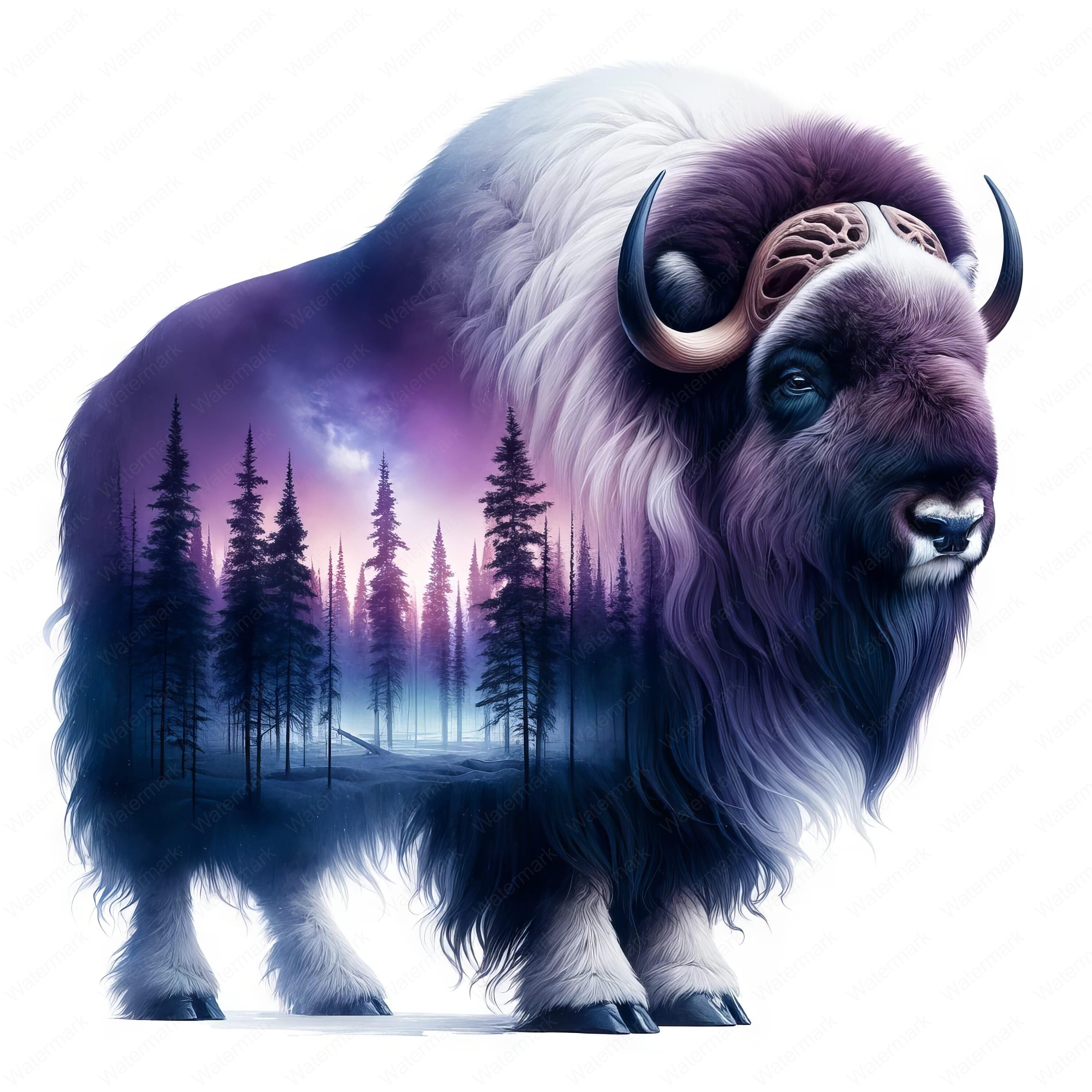 Wild Muskox Clipart Bundle: Arctic Animal Designs (digital Download ...