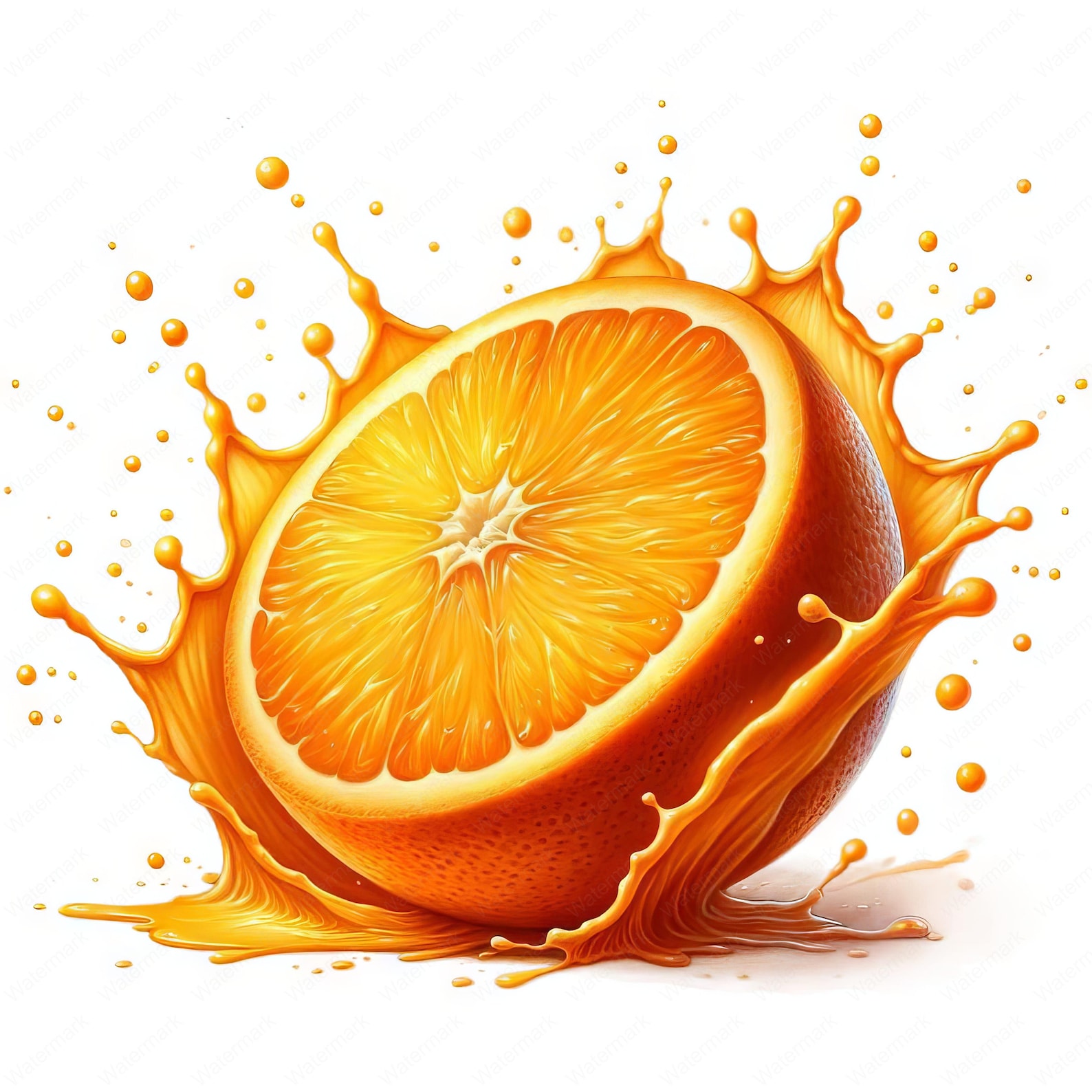 Juicy Orange Clipart Bundle: Splash Effect Fruit Art (digital Download ...