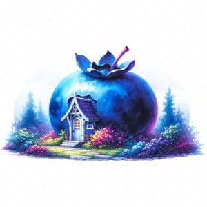 Blueberry House Clipart: Fantasy Art Printables (digital Download) - Etsy