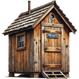 Rustic Outhouse Clipart | Charming Rustic Outhouse Clipart Bundle | 10 ...