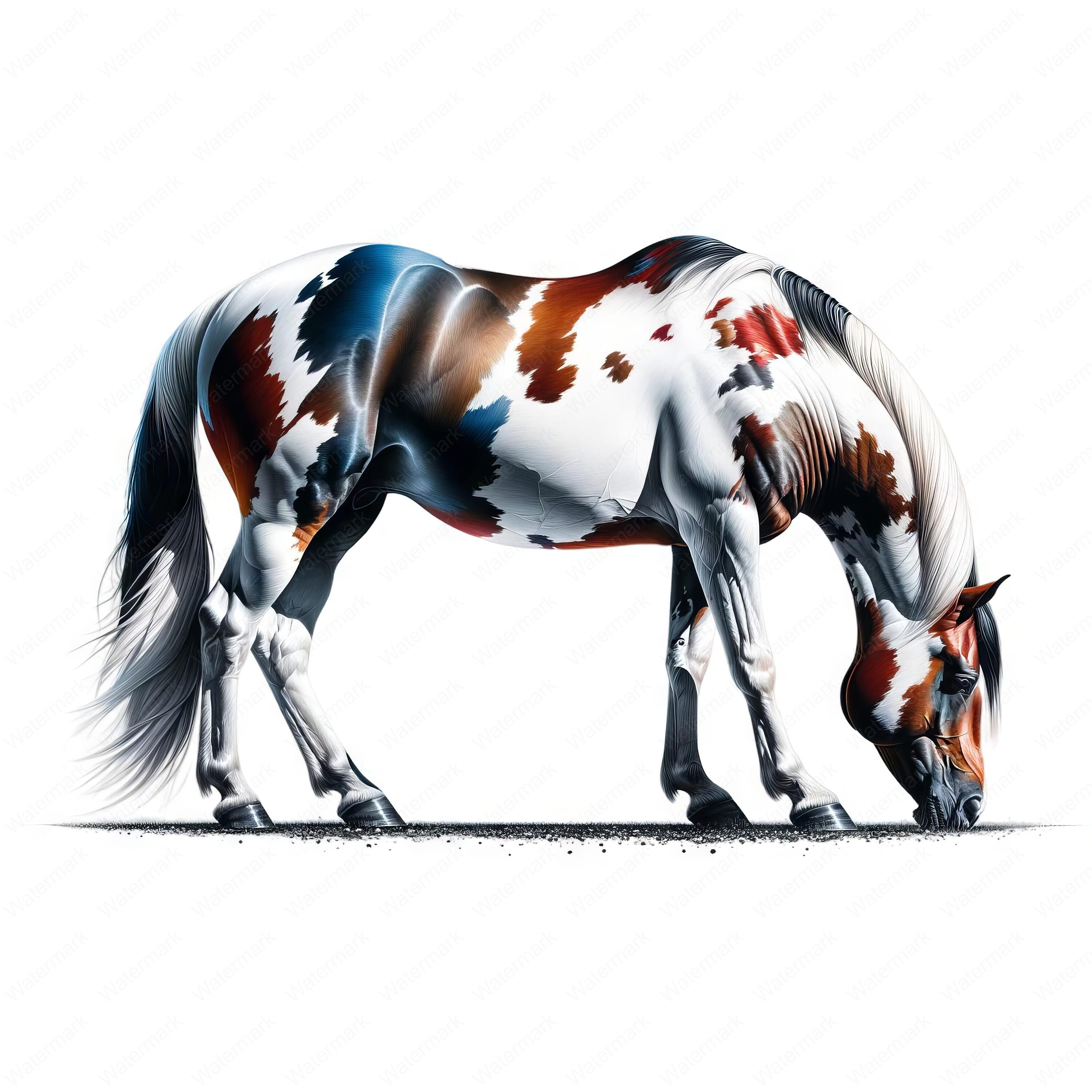 Majestic Paint Horse Clipart | Equine Art Printables (digital Download ...