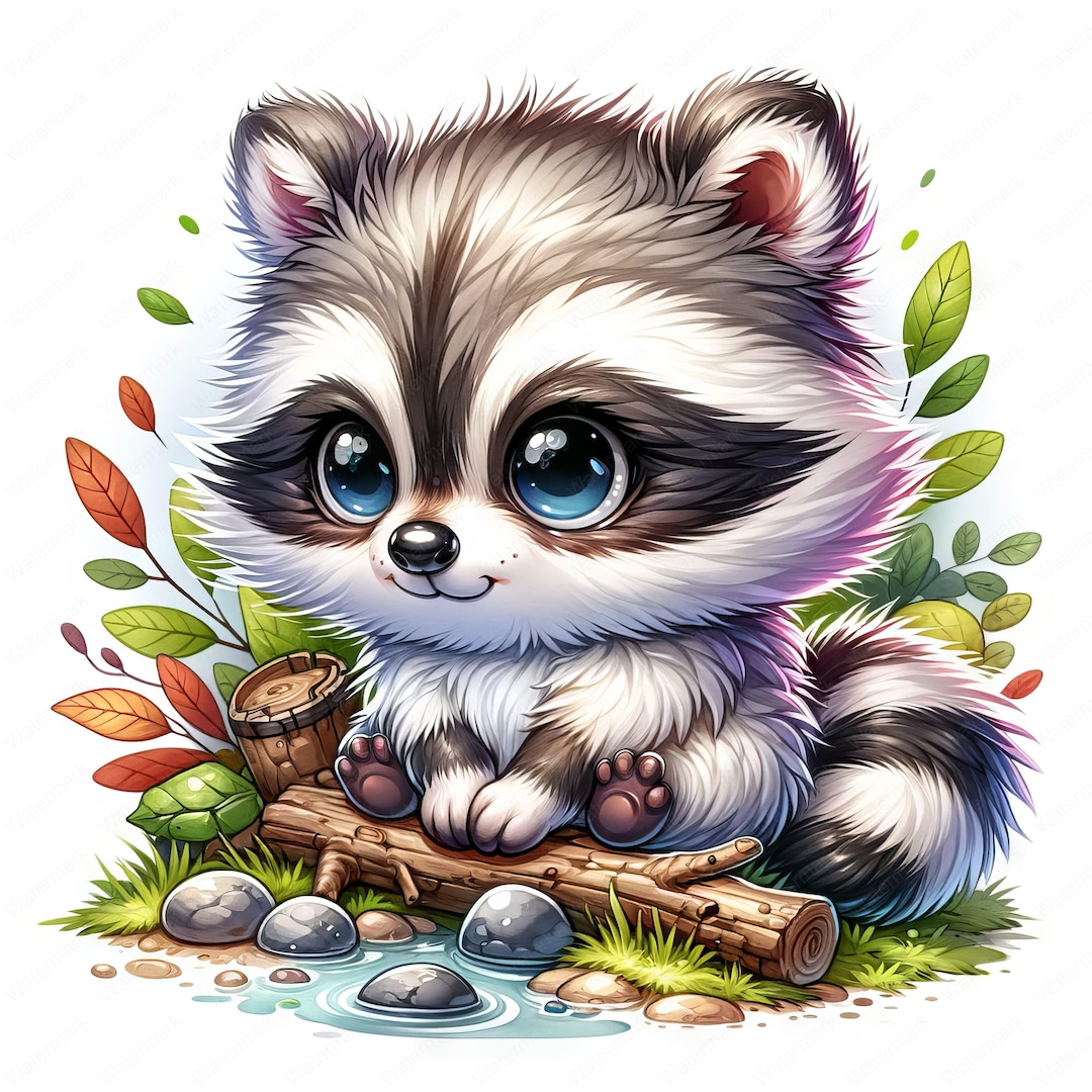 Cute Raccoon Clipart Adorable Raccoon Clipart Bundle 10 High-quality ...
