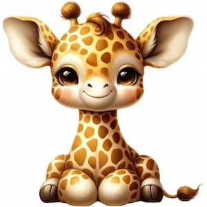 Cute Giraffe Clipart | Adorable Giraffe Clipart Bundle | 10 High ...