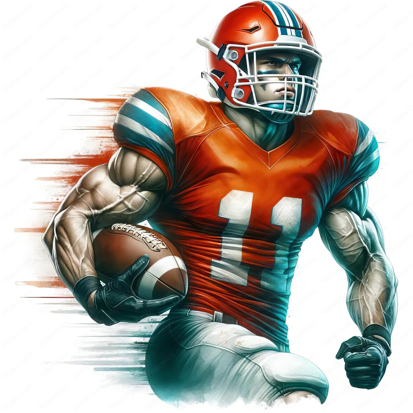 Football Player Clipart Bundle: Dynamic Sports Art (digital Download ...