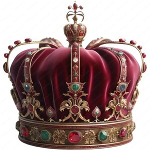 Velvet Royalty Crown Clipart | Luxurious Velvet Crown Clipart Bundle ...