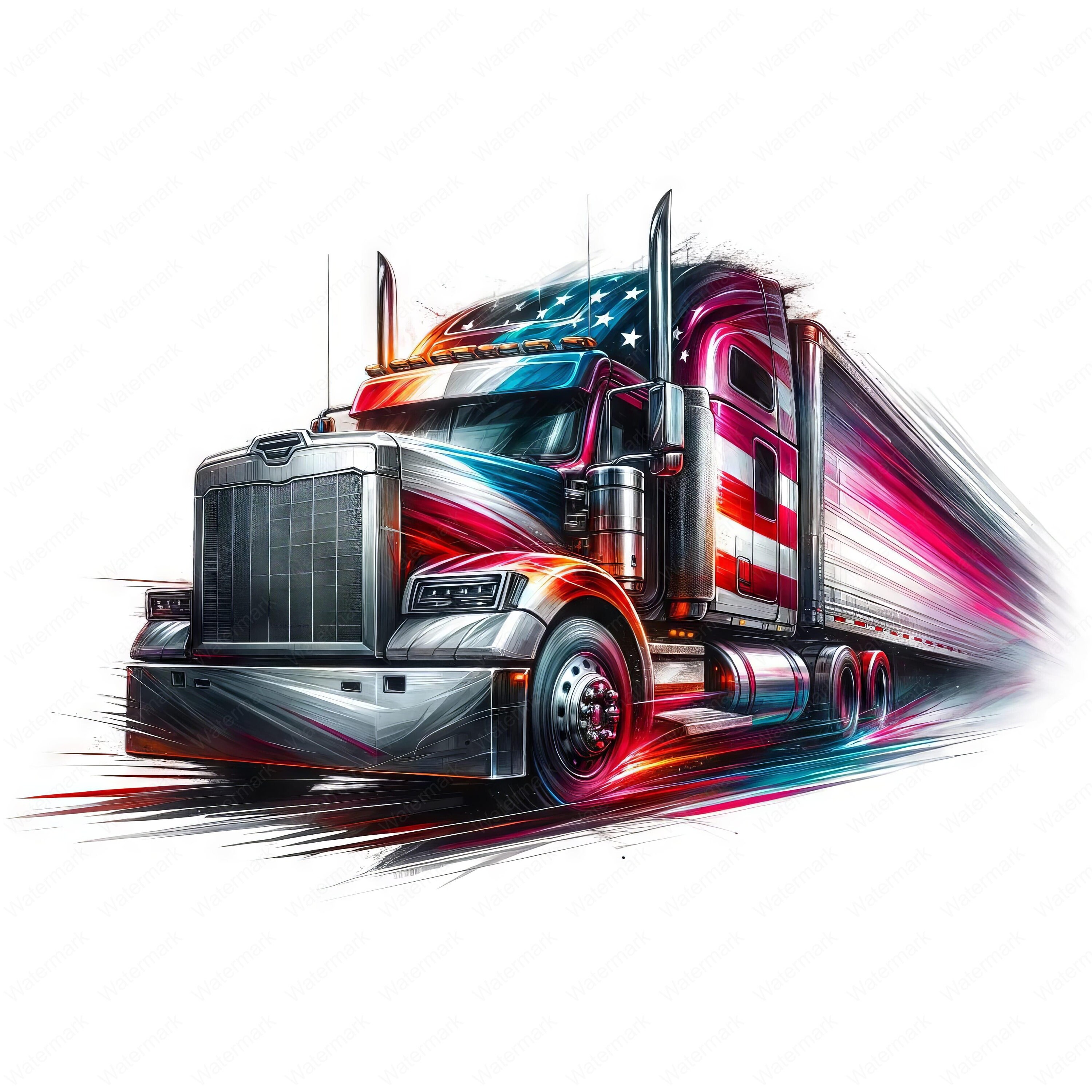 Truck Clipart Bundle: Transportation Art, Commercial Use (digital ...