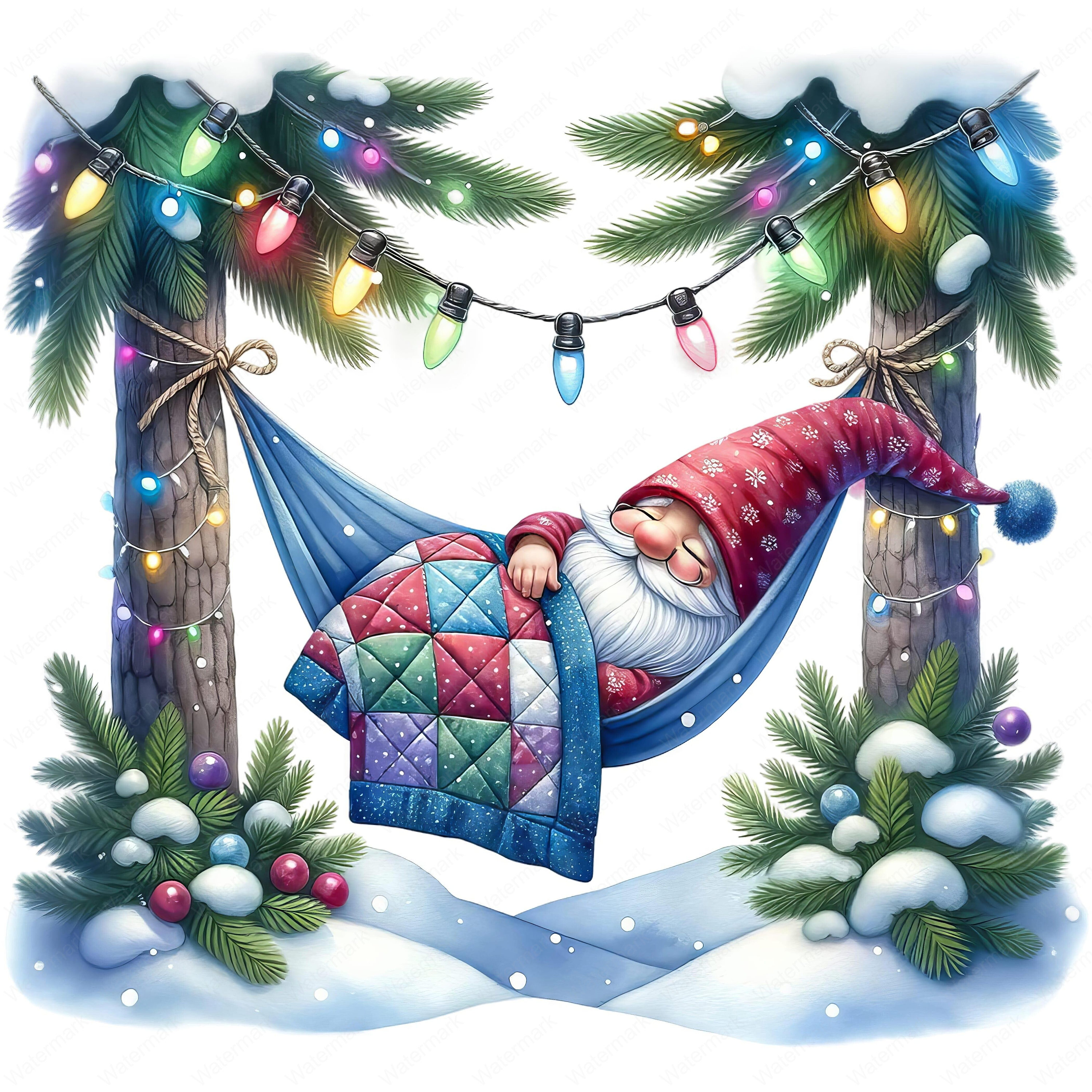 Christmas Gnome Clipart Bundle: Holiday Art, Commercial Use (digital ...