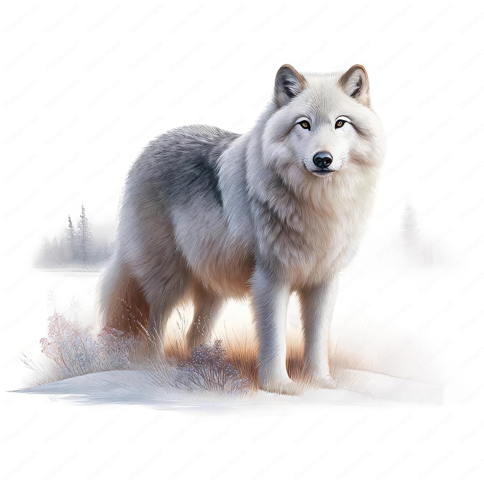 Arctic Wolf Clipart Bundle: Wildlife Art Printables (digital Download ...