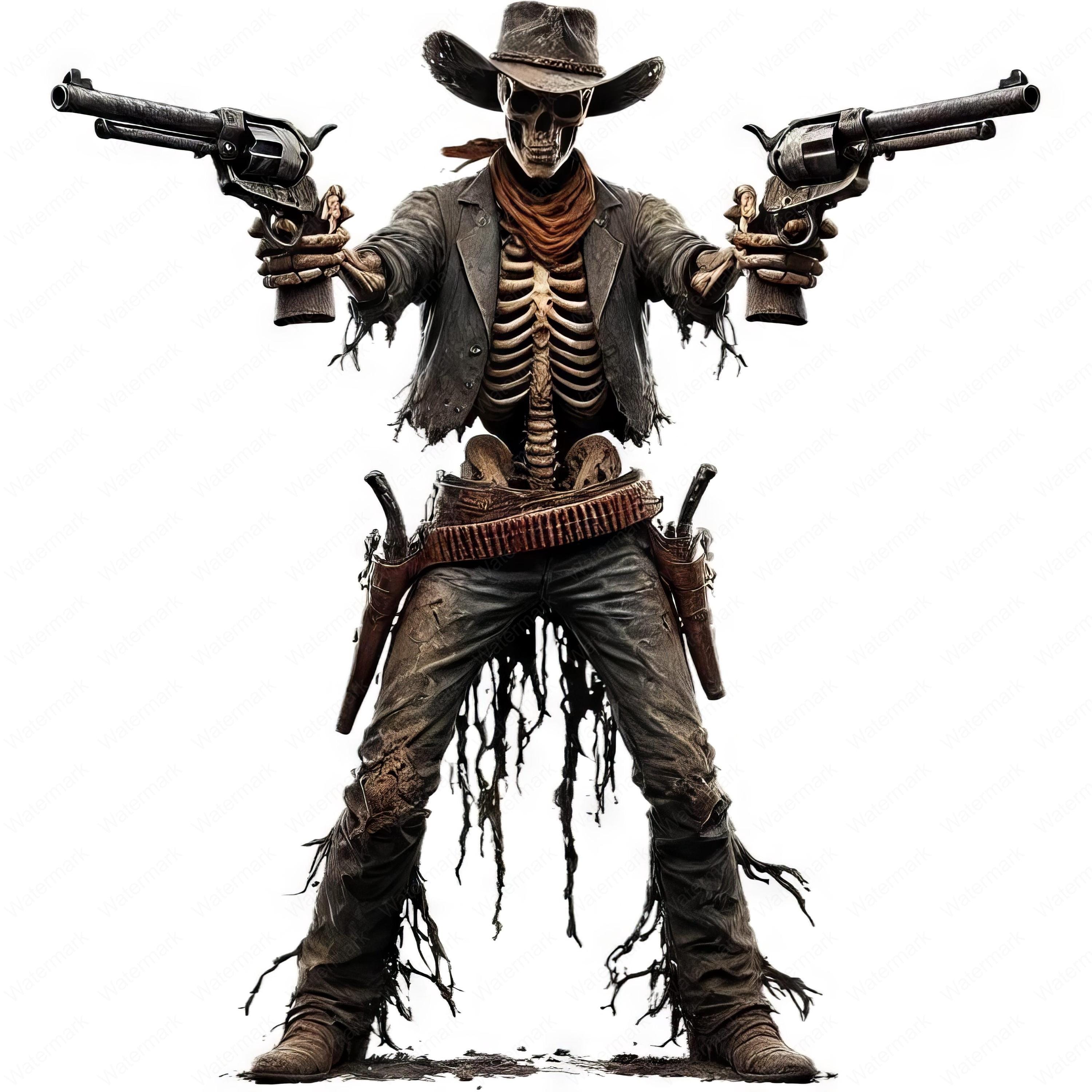 Skeleton Cowboy Clipart: Western Horror Art (digital Download) - Etsy