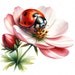 Ladybug Clipart Charming Ladybug and Flower Clipart Bundle 10 High ...