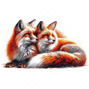 Fox Couple Clipart | Enchanting Fox Couple Clipart Bundle | 10 High ...