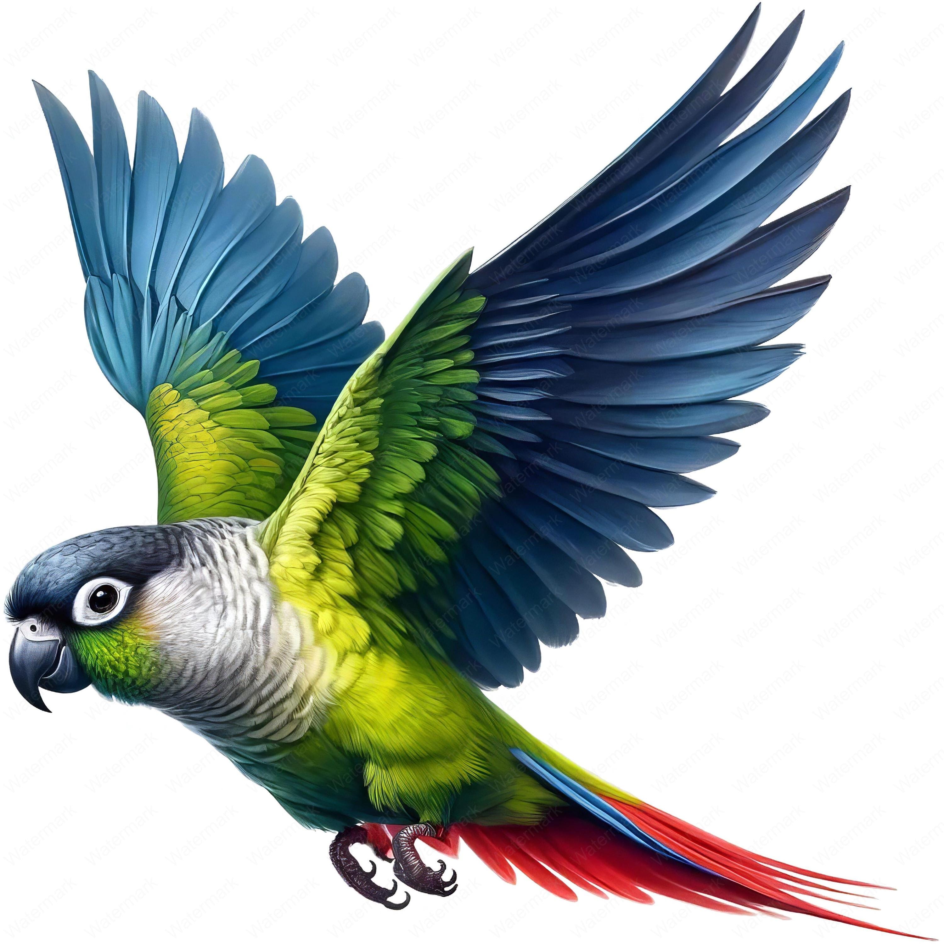 Green Cheek Conure Clipart: Elegant Bird Art Bundle (digital Download ...